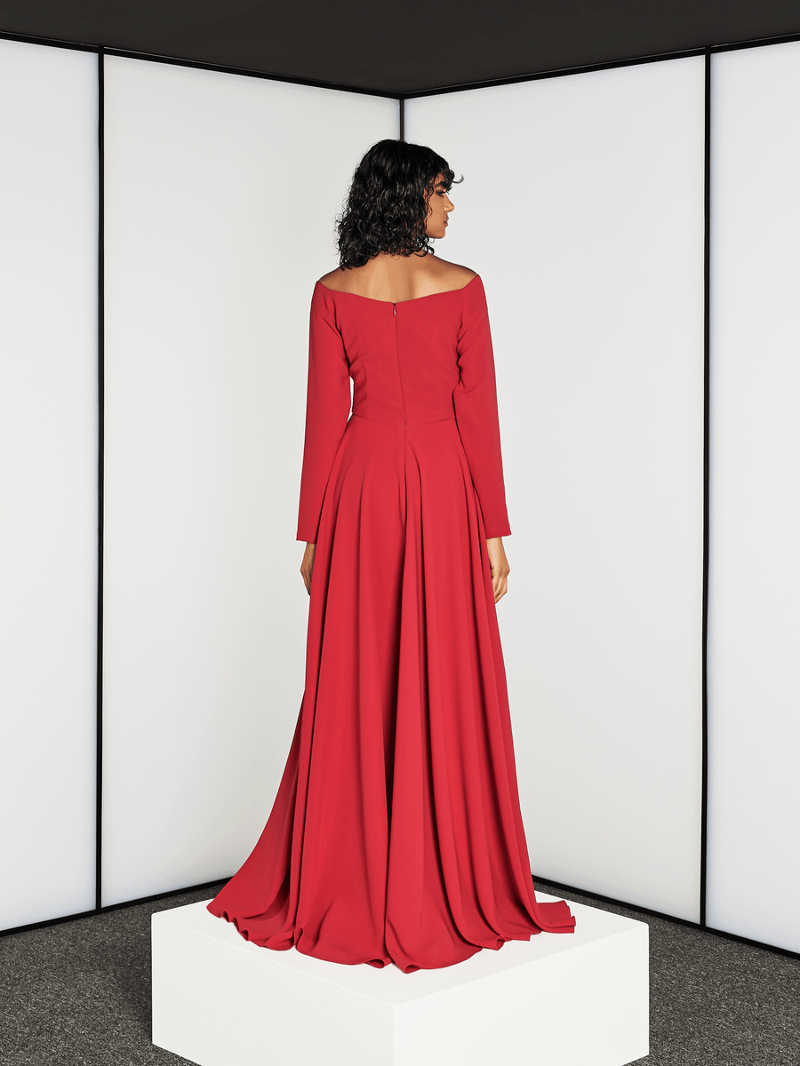 WAVY NECKLINE FLOOR LENGTH TOP AND FITTED PANTS – THA SEEN